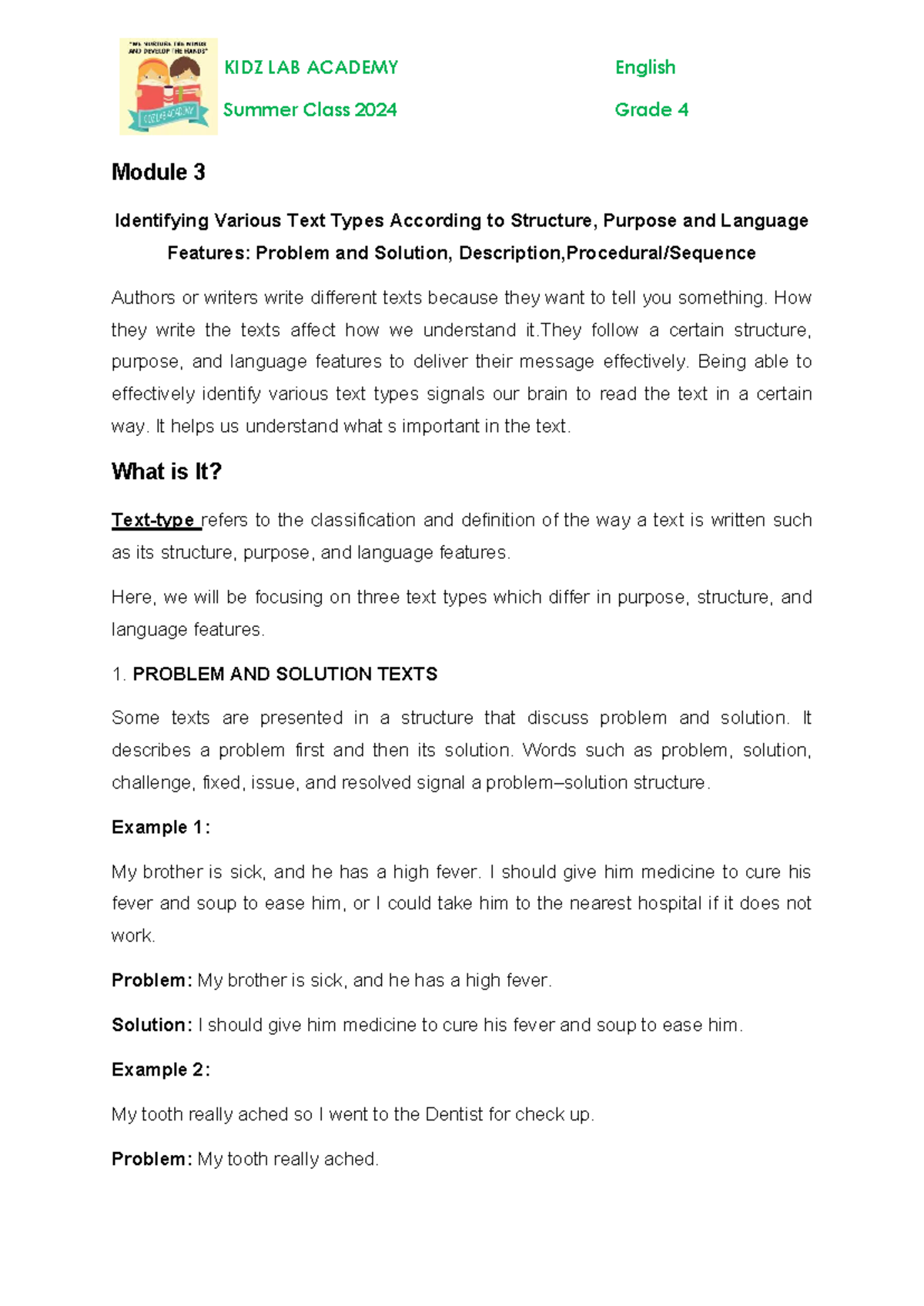 English 4 Module 3 Text Types and Module 4 Affixes - Summer Class 2024 ...