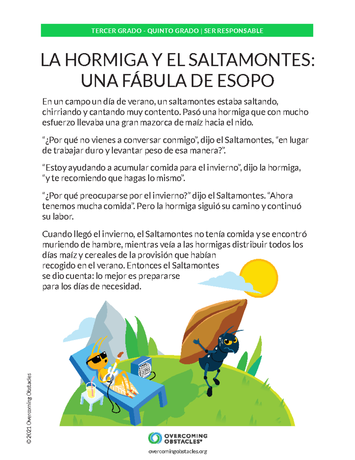 La hormiga y el saltamotes - TERCER GRADO - QUINTO GRADO | SER ...