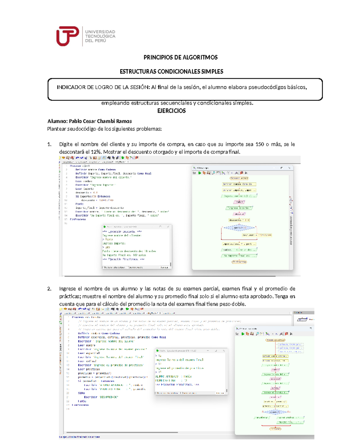 S07.s1 - Taller SI Doble - PRINCIPIOS DE ALGORITMOS ESTRUCTURAS CONDICIONALES SIMPLES INDICADOR ...
