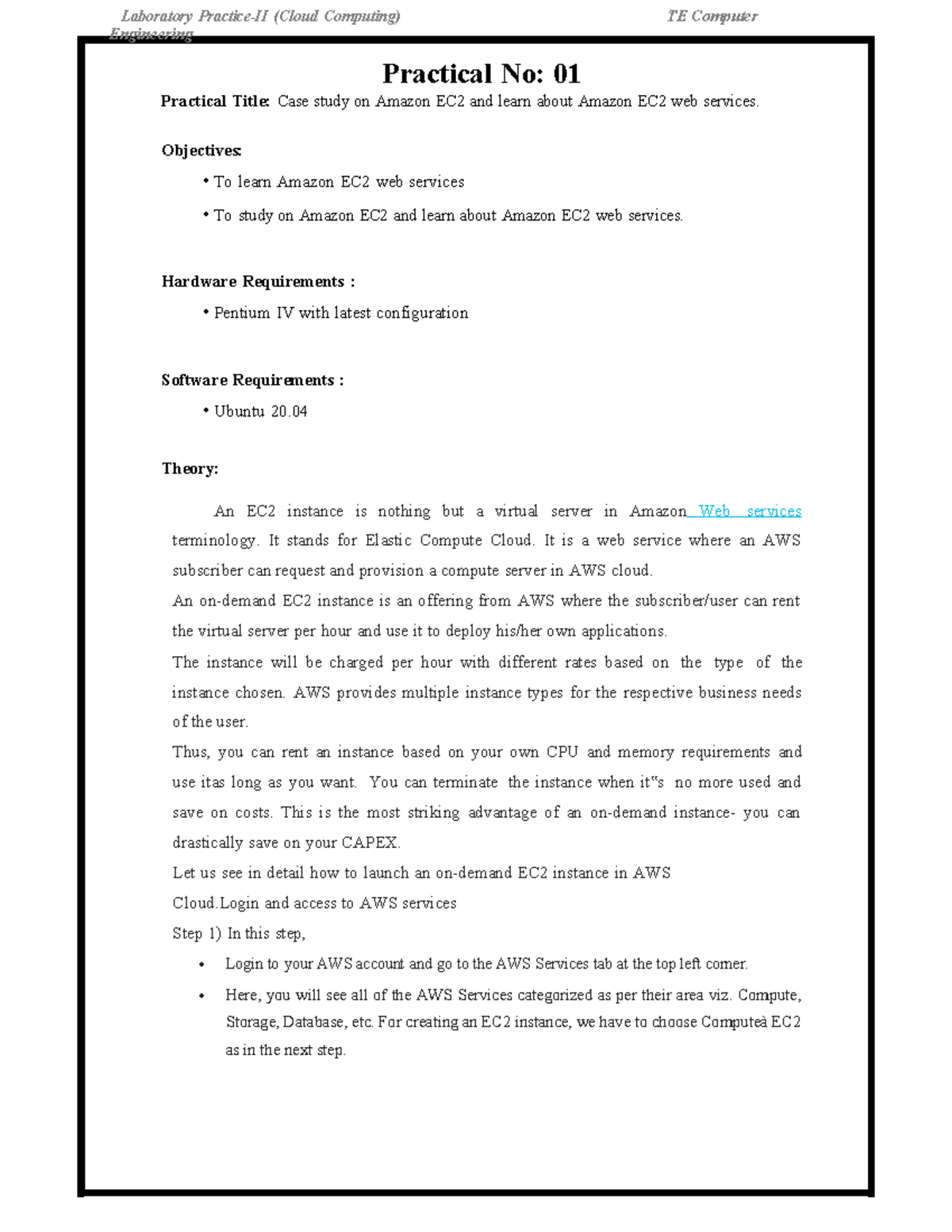 1-5 lab manual - Notes - Engineering Practical No: 01 Practical Title ...