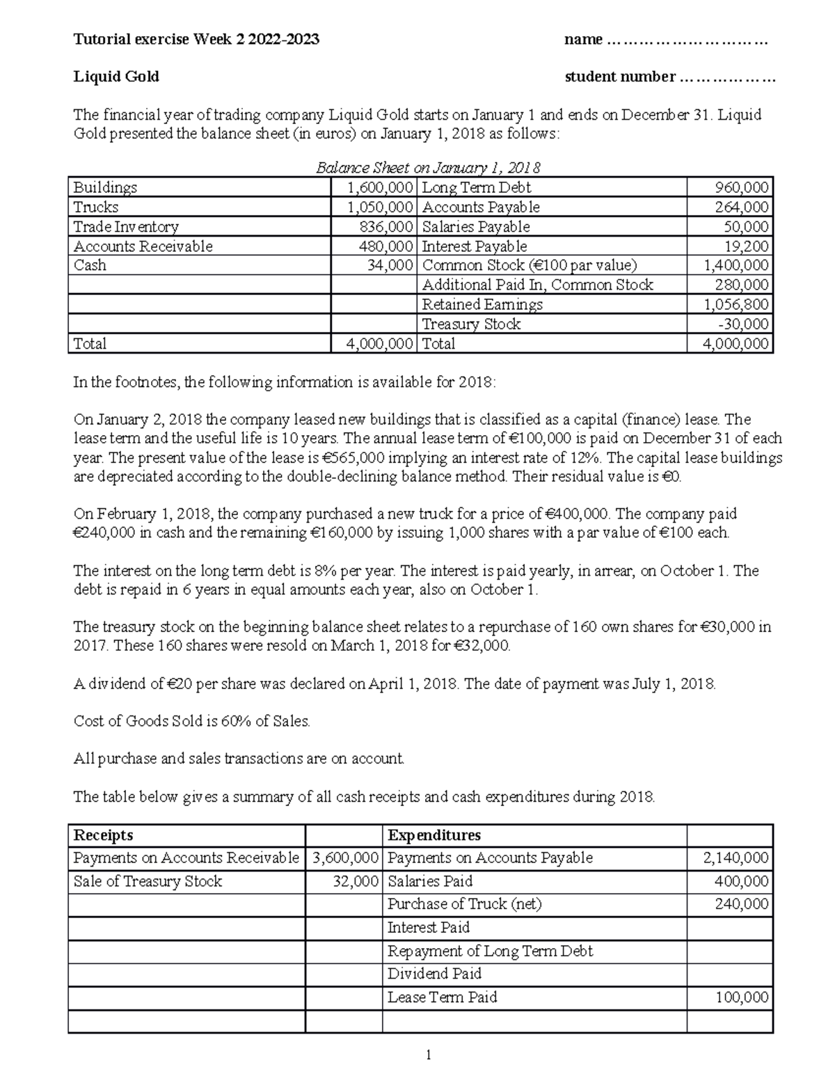 Tutorial exercise week 2 2022-2023 - Tutorial exercise Week 2 2022-2023 name - Studeersnel