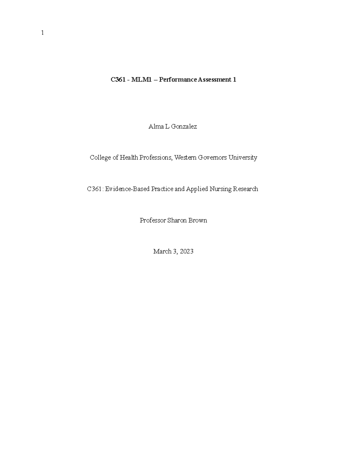 C361 - EBP IV Infiltration-revision - C361 - MLM1 – Performance ...