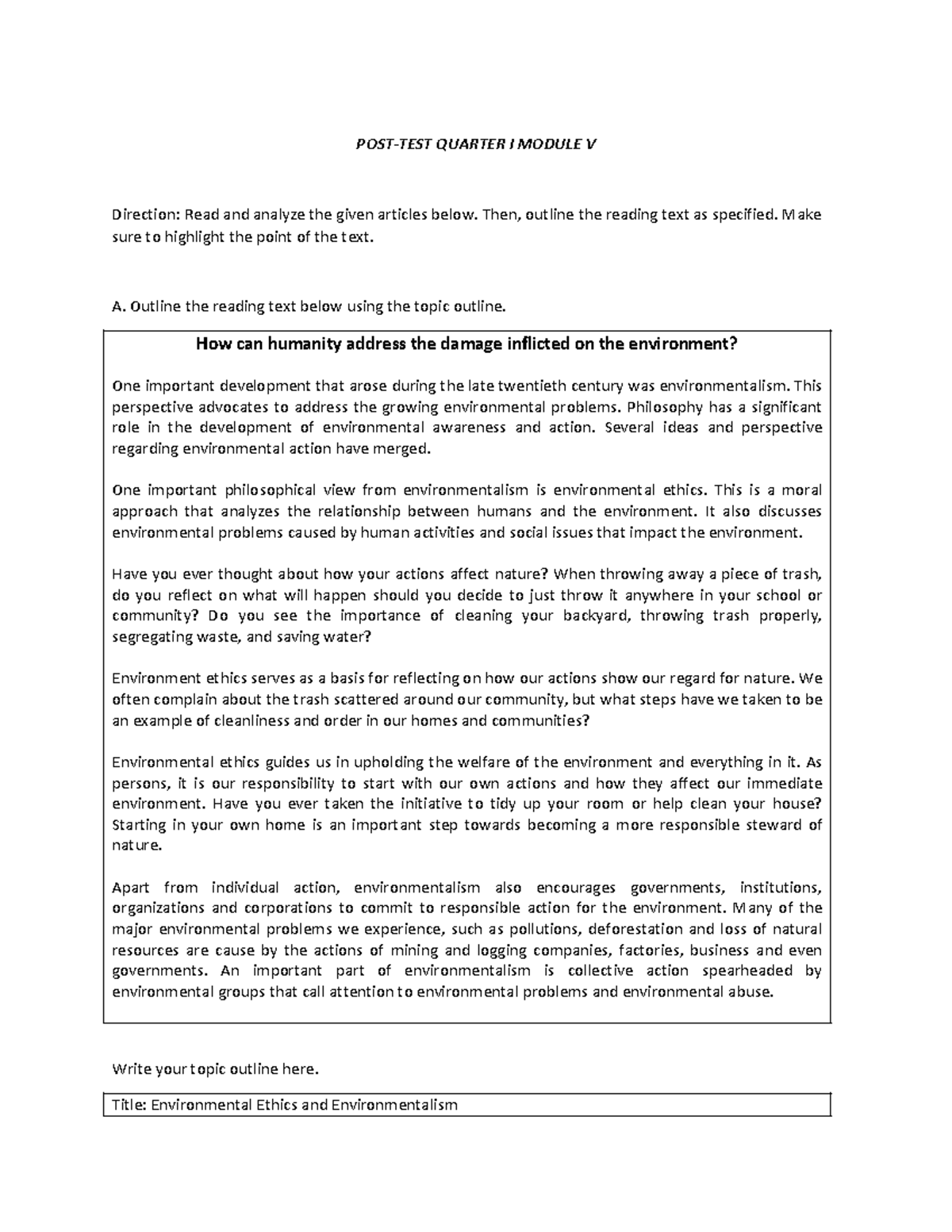 Post-Test English for Academic and Professional Purposes - POST-TEST ...