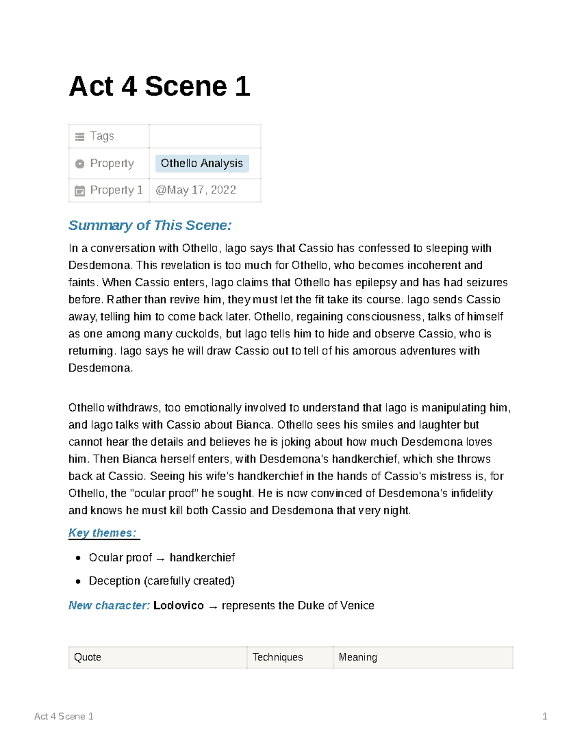 Act 4 Scene 1 - Act 4 Scene 1 1 Act 4 Scene 1 Tags Property Othello ...
