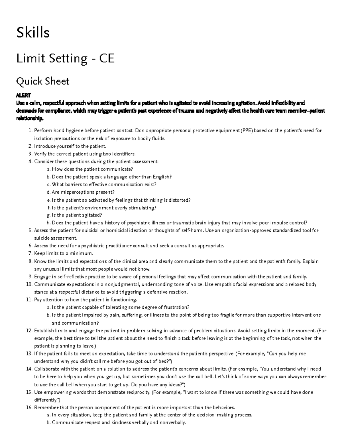 Limit Setting - Skills for fundamentals - Skills Limit Setting - CE ...