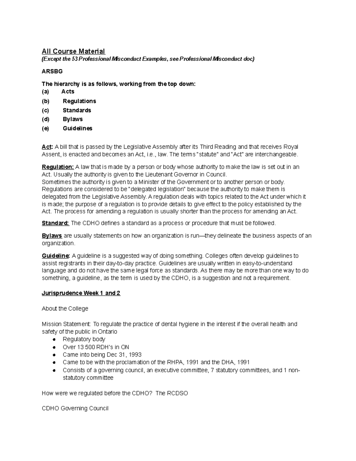 All Course Material - Lecture notes 1-14 - All Course Material (Except ...