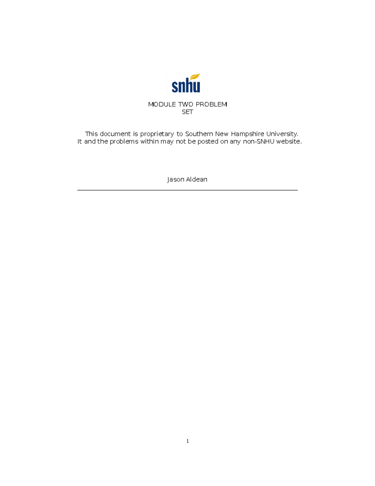 Module 2 assignment - MODULE TWO PROBLEM SET This document is ...