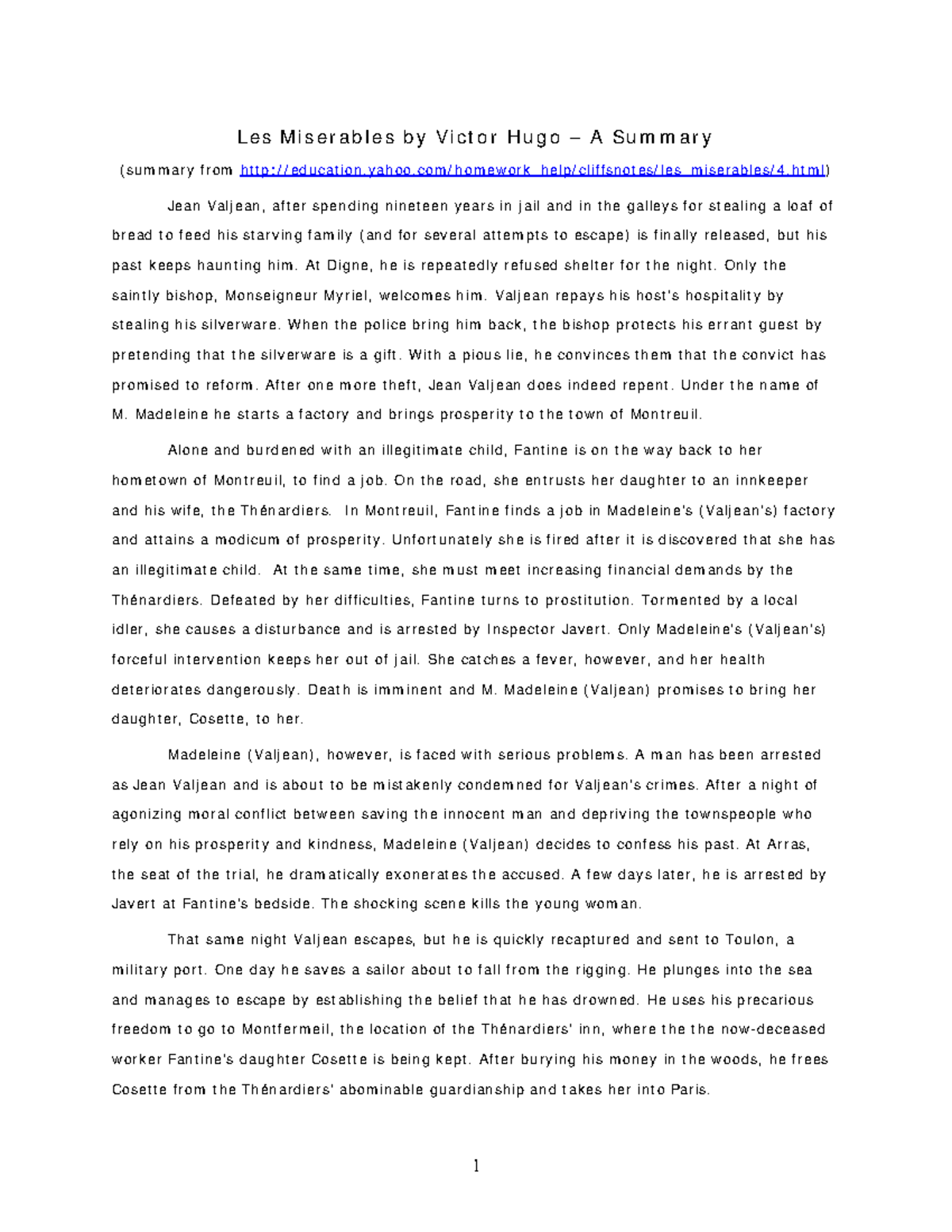 Les Miserables Synopsis - Les Miserables by Victor Hugo – A Summary ...