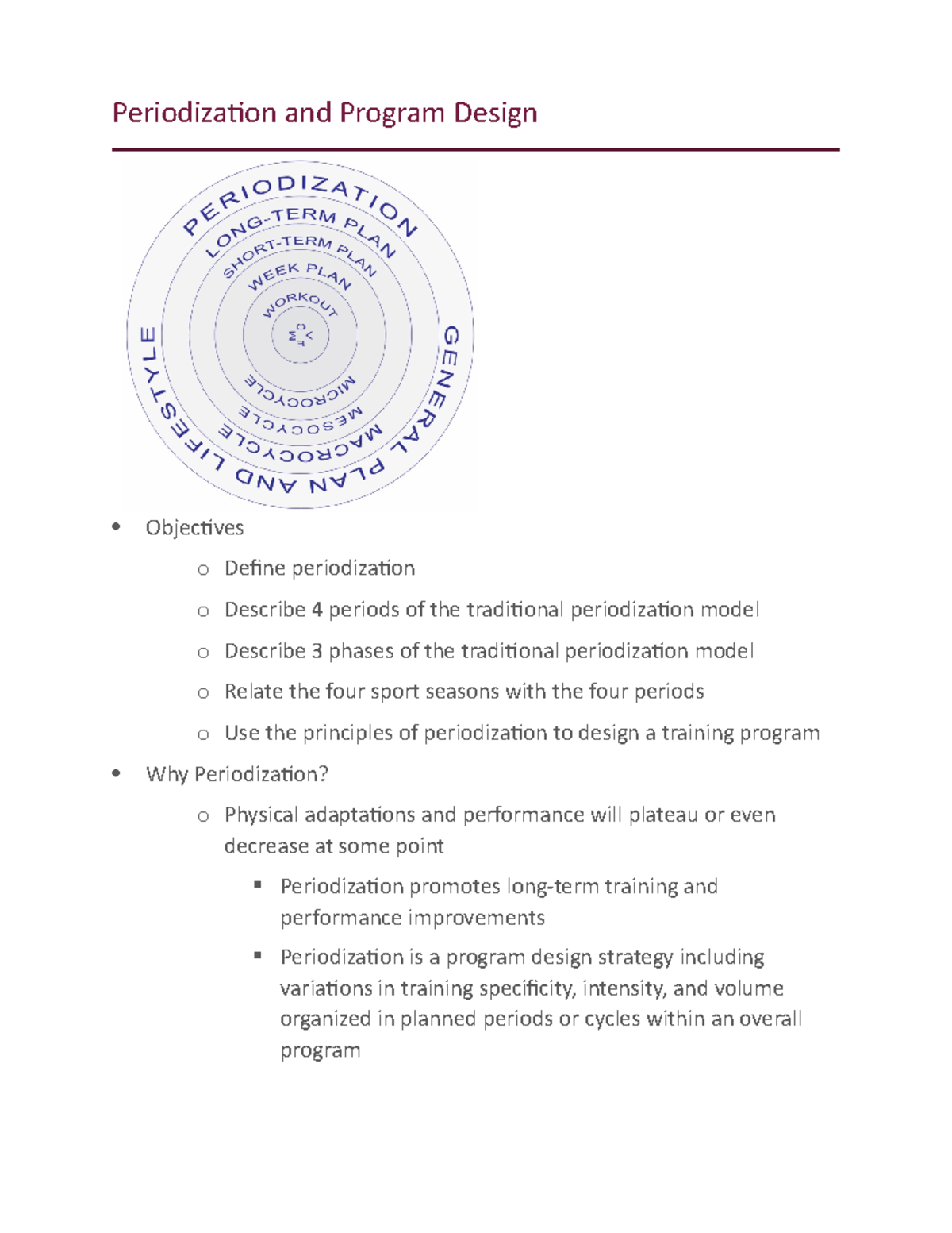 7 Periodization and Program Design - The central aim of this approach ...