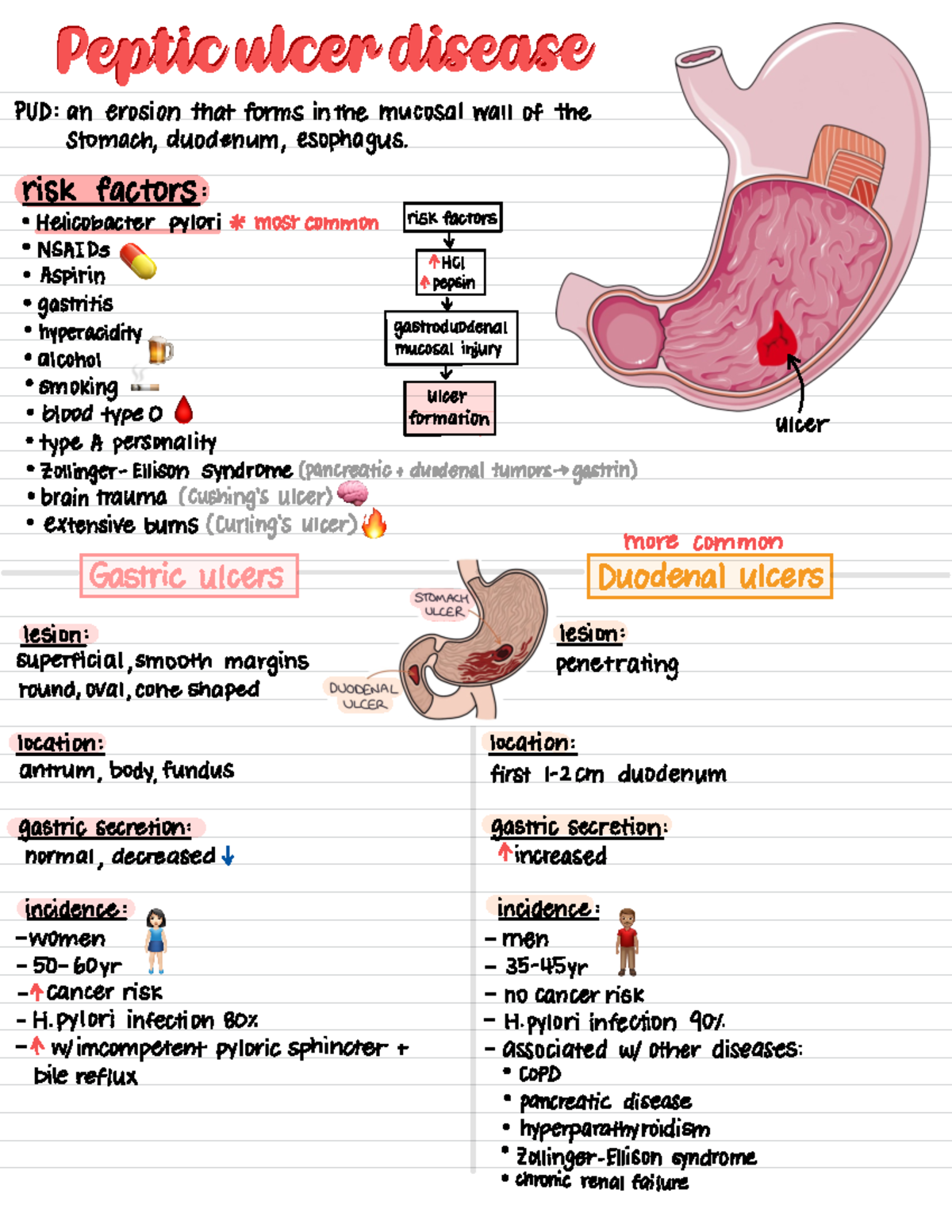 Peptic Ulcer Disease - Notes - NURS 3306 - Studocu