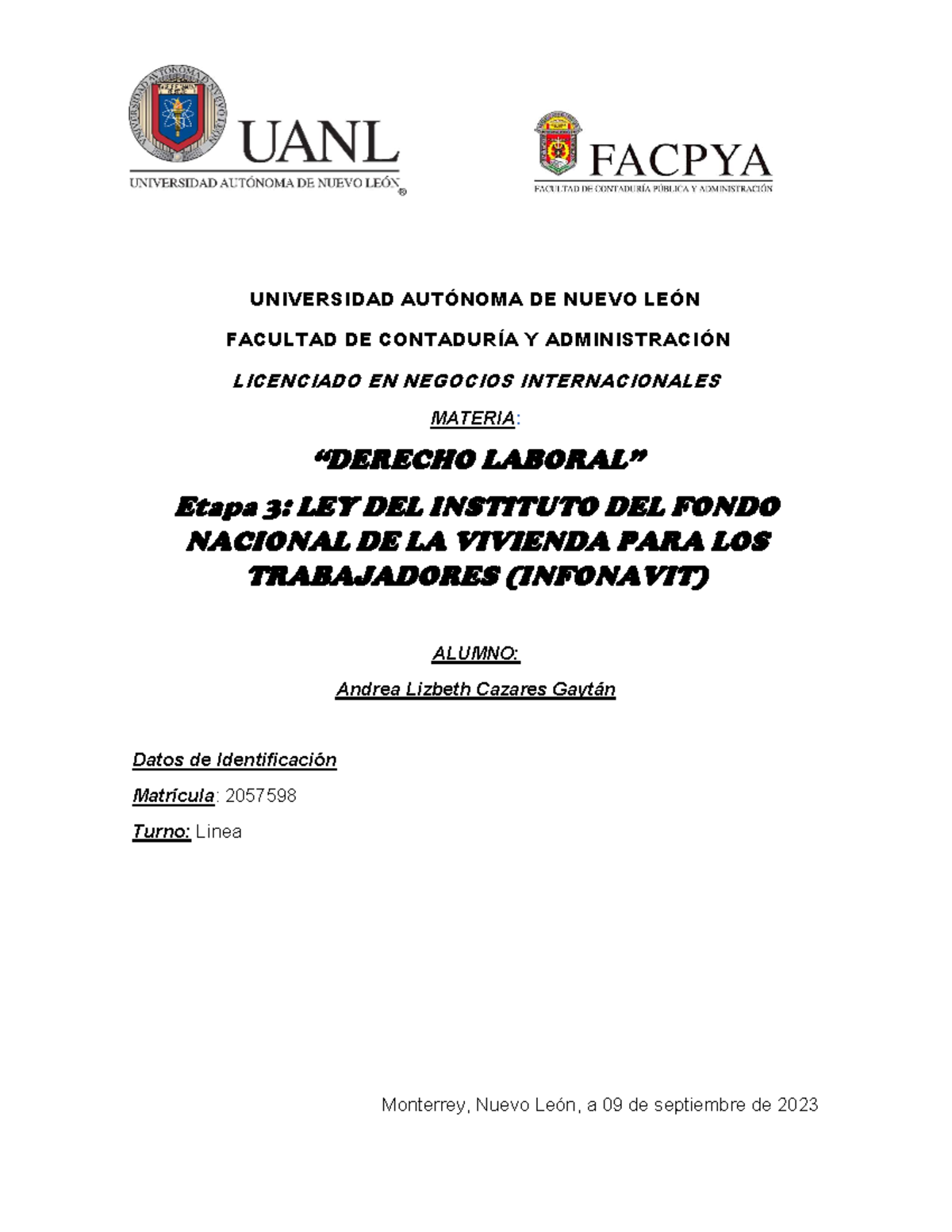 EV3- Andrea Lizbeth Cazares Gaytan - UNIVERSIDAD AUTÓNOMA DE NUEVO LEÓN ...