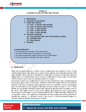 Module - Digital System Design - Electronic Science Digital Electronics ...