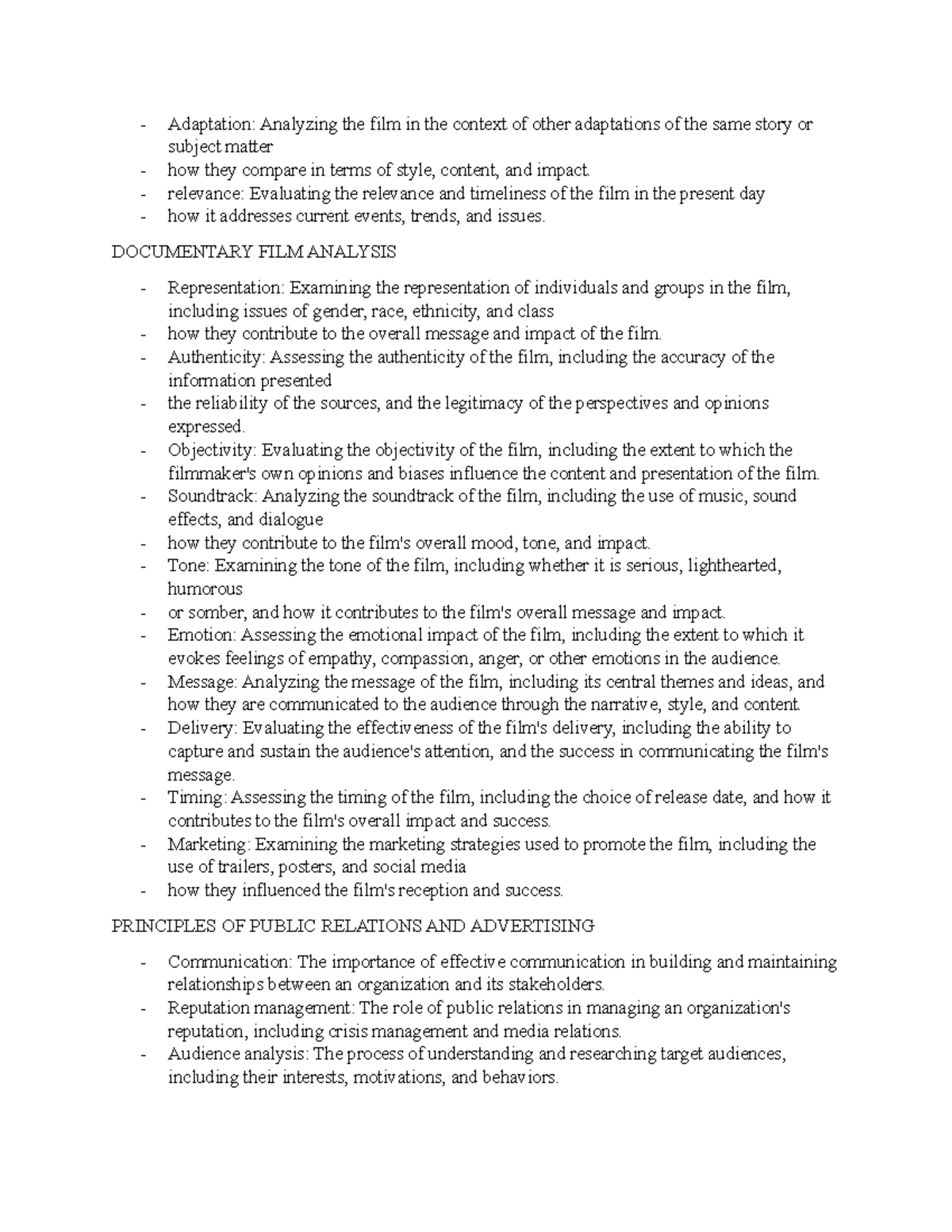 Journalistic notes 4 ECC - Adaptation: Analyzing the film in the ...