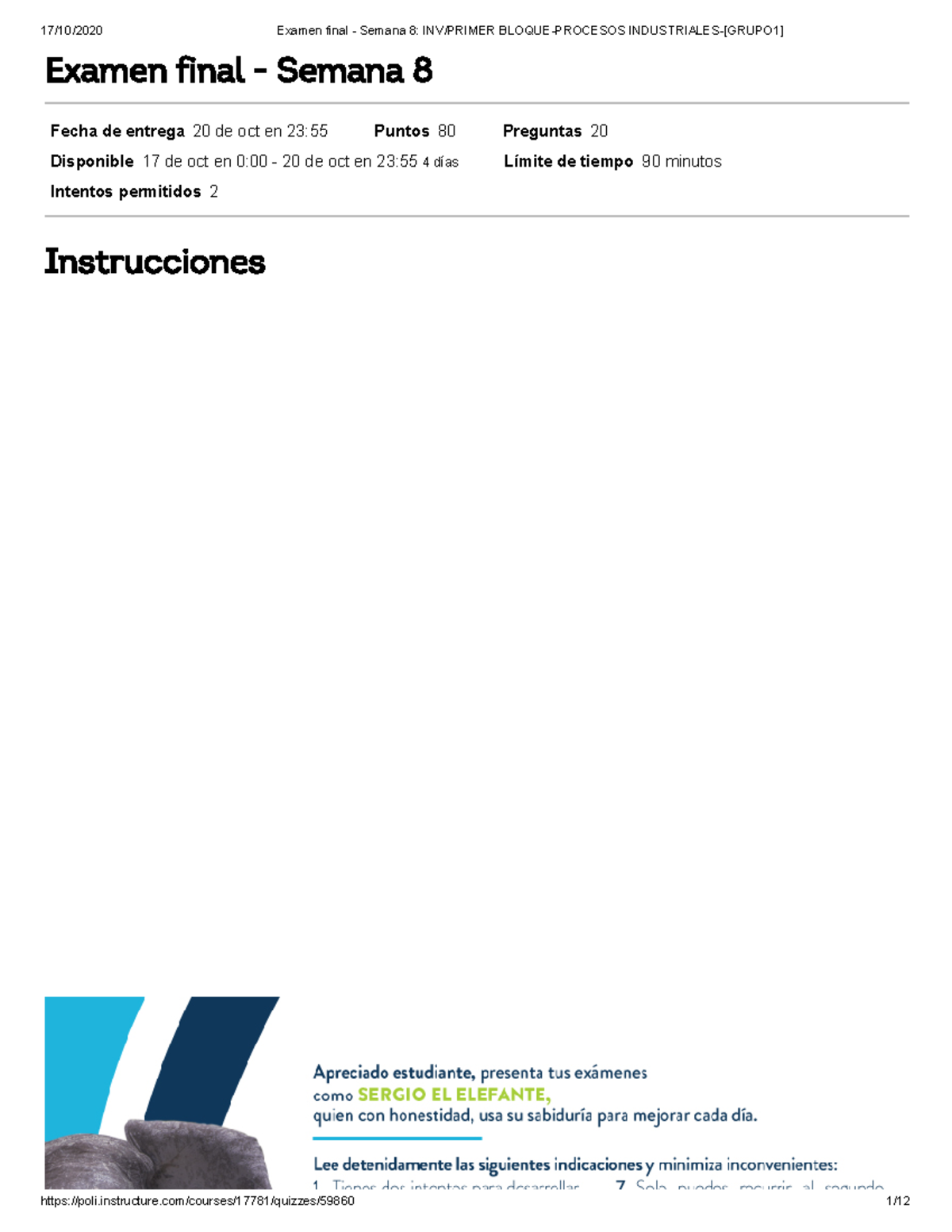 Final 19 Octubre 2020, preguntas y respuestas - Warning: TT: undefined function: 32 Examen final ...