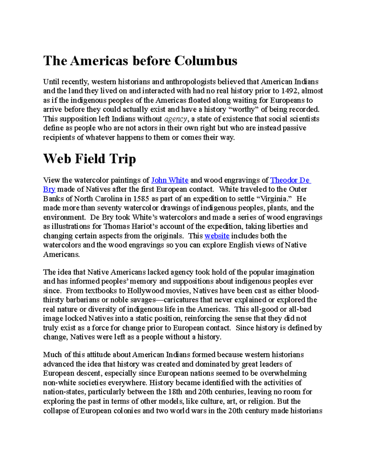 Unit 1 Stu Doc - The First People to Enter America. America Before ...