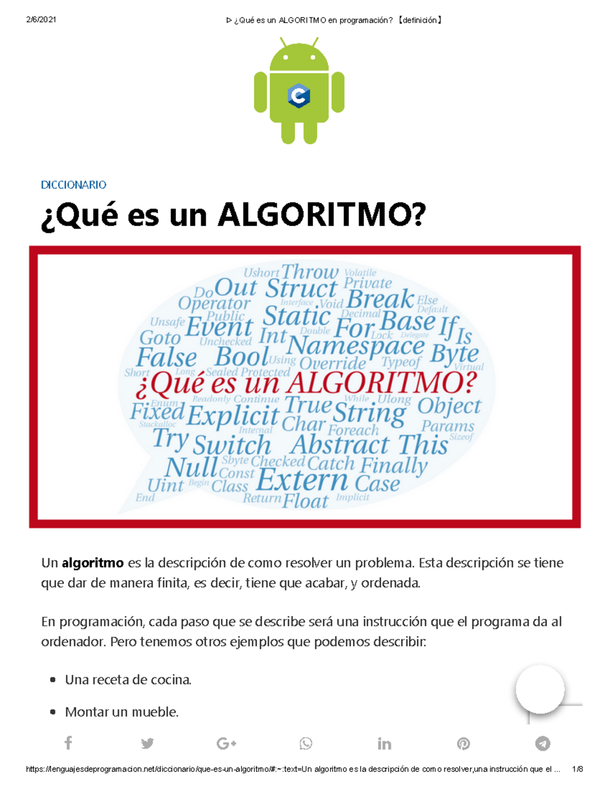 ¿Qué es un Algoritmo en programación 【definición】 - DICCIONARIO ¿Qué es ...