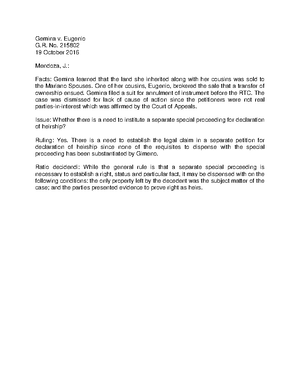 Spec Pro Case Digests - Saludo v. AMEX G. No. 159507 19 April 2006 ...