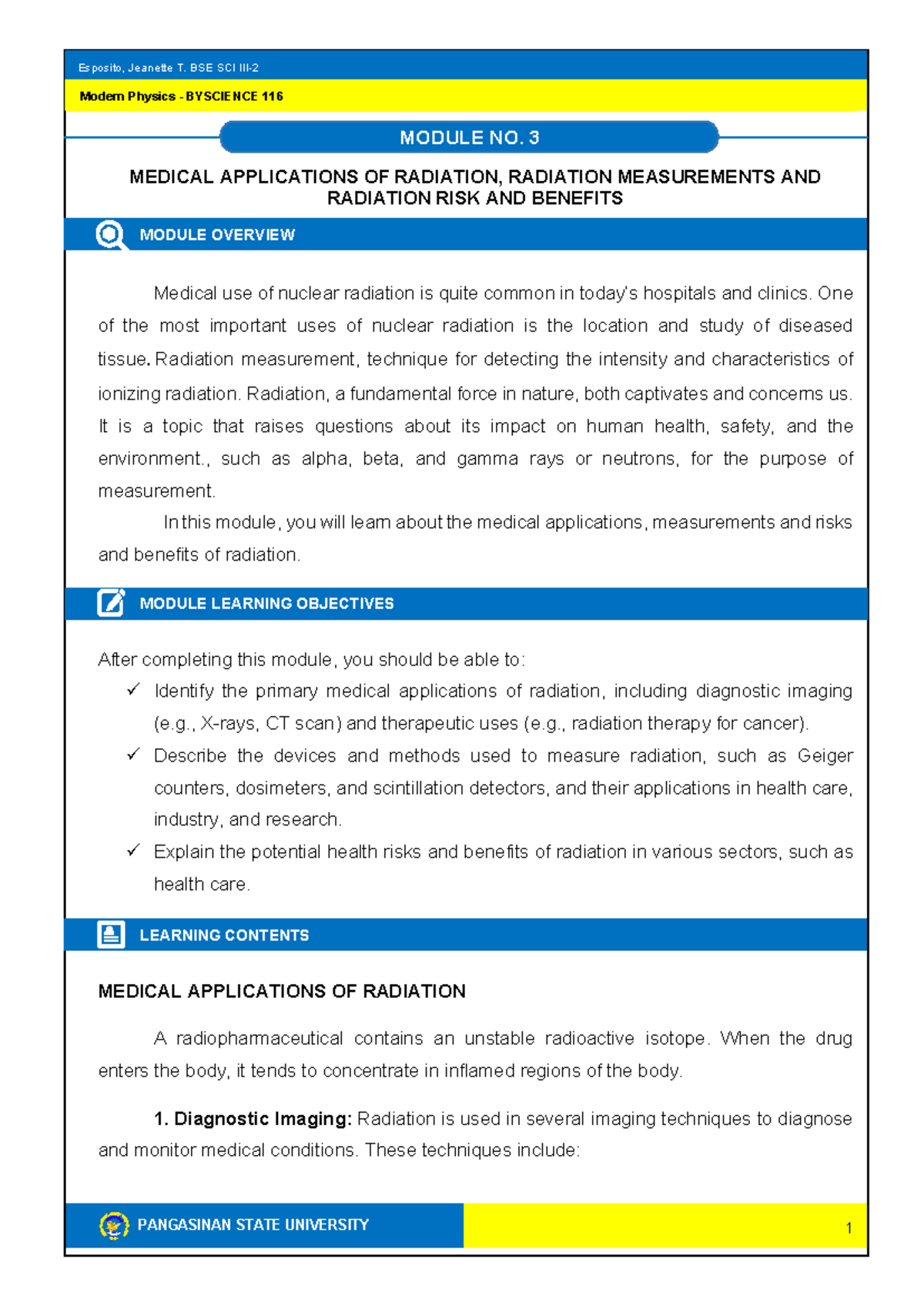 Medical-Applications-of-Radiation-wr -Esposito-Jeanette-T - PANGASINAN ...