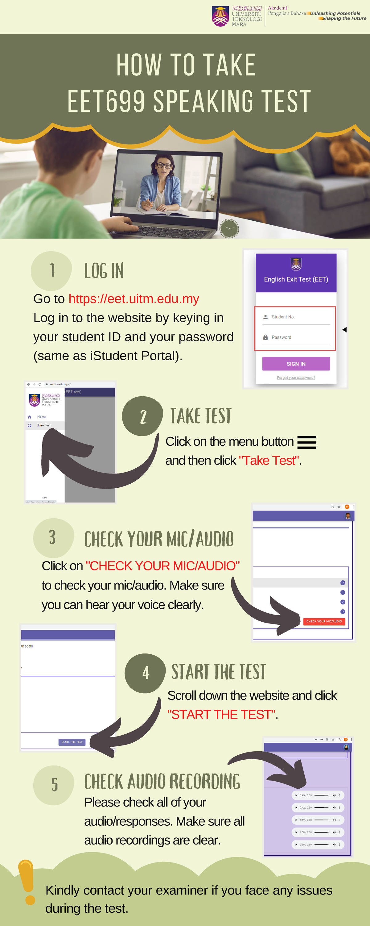 03 Infographic for Students (EET699 Speaking Test) - Akademi UNIVERSITI ...