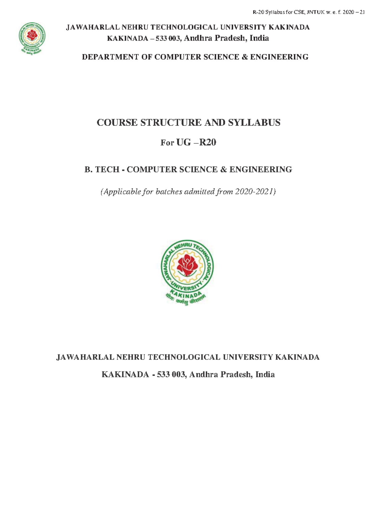 CSE 3-1-sem CS-Syllabus UG R20-Revised-on-27-02-2023 - JAWAHARLAL NEHRU TECHNOLOGICAL UNIVERSITY ...