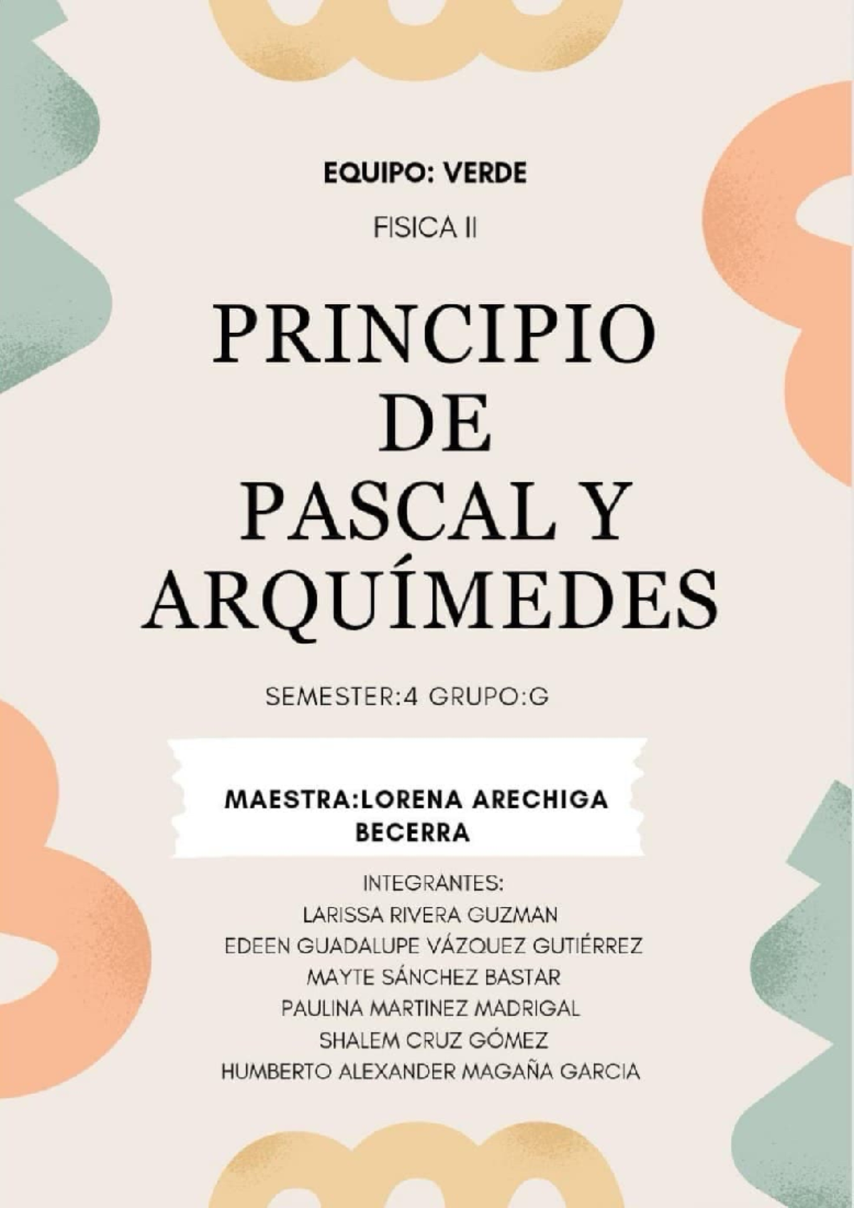 Ejercicios del principio de pascal y de arquimedes - EQUIPO: VERDE FIS ...