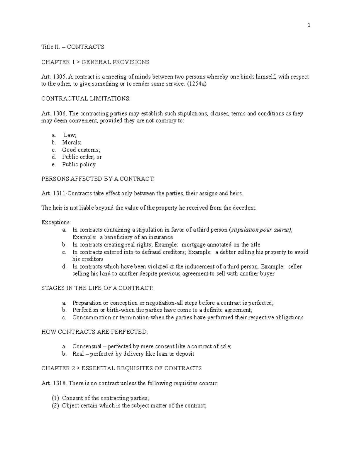 Contracts-Lecture - CONTRACTS-Lecture.doc - Title II. – CONTRACTS ...