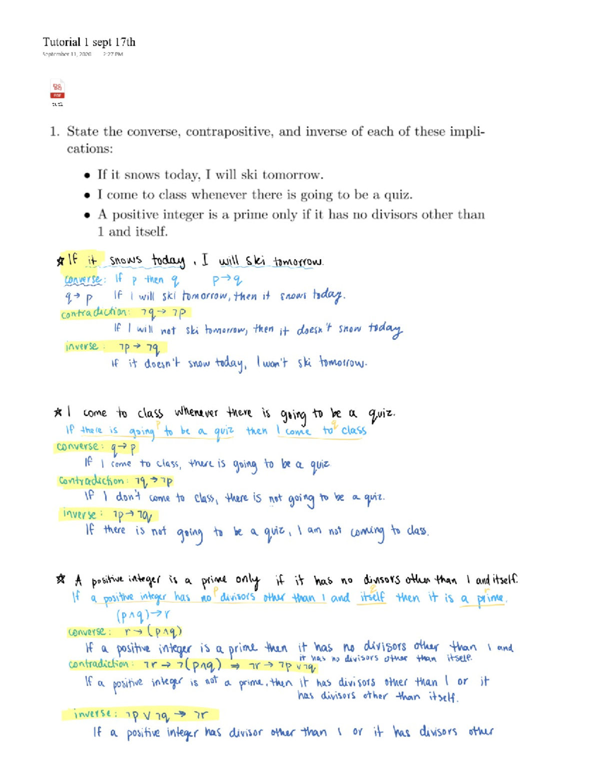 Macm tut1 - tutorial 1 - MACM 101 - Studocu