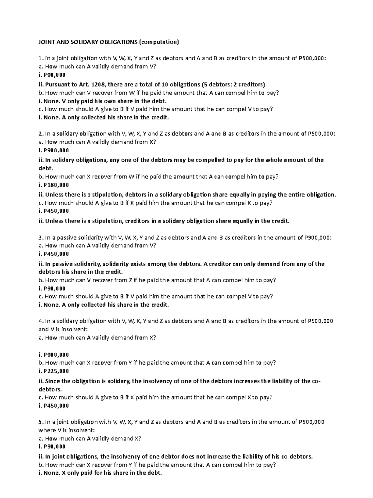 Joint AND Solidary Obligations - JOINT AND SOLIDARY OBLIGATIONS ...