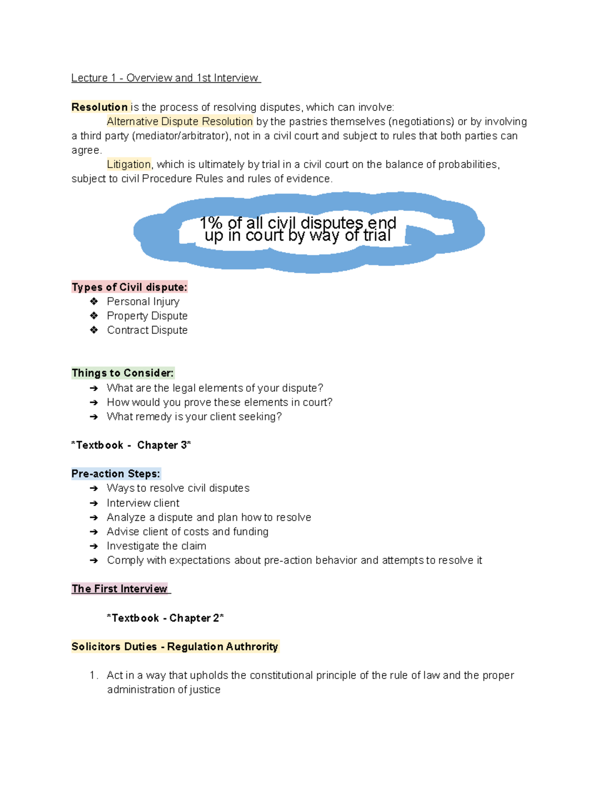 Untitled document - Lecture 1 notes in detail - Lecture 1 - Overview ...