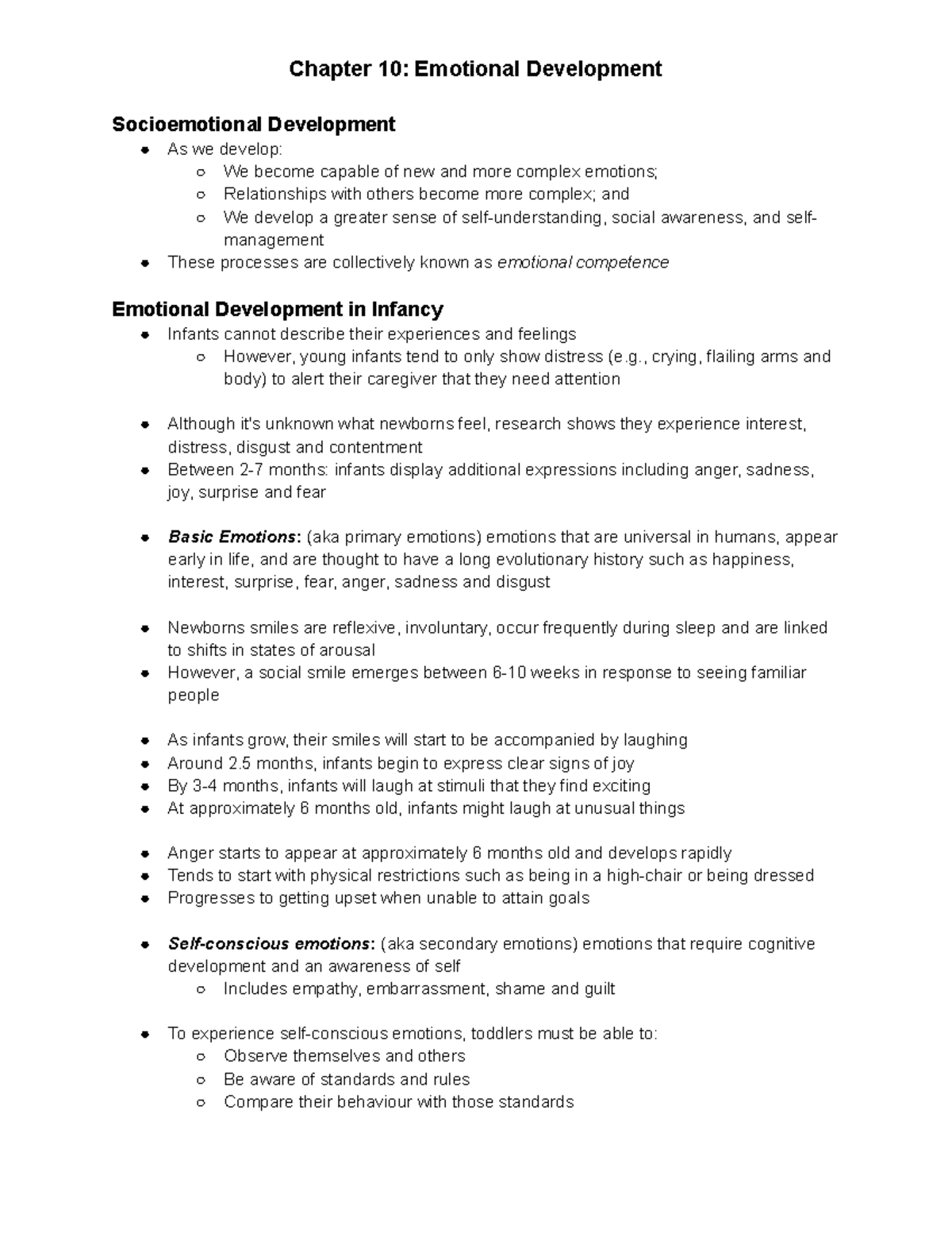 Chapter 10 Emotional Development - Chapter 10: Emotional Development ...