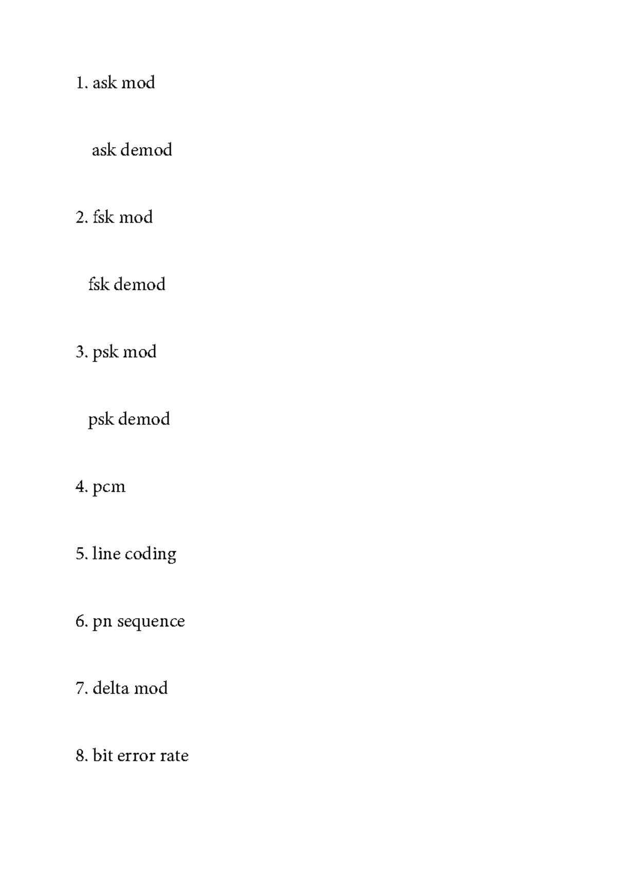 DCS - Digital communication system - ask mod ask demod fsk mod fsk ...