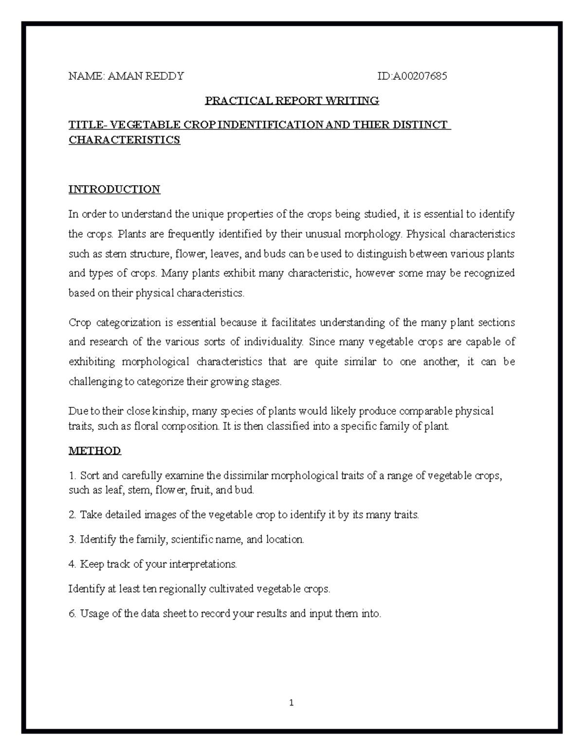 Practical 1 AMAN Reddy - Management - NAME: AMAN REDDY ID:A PRACTICAL ...