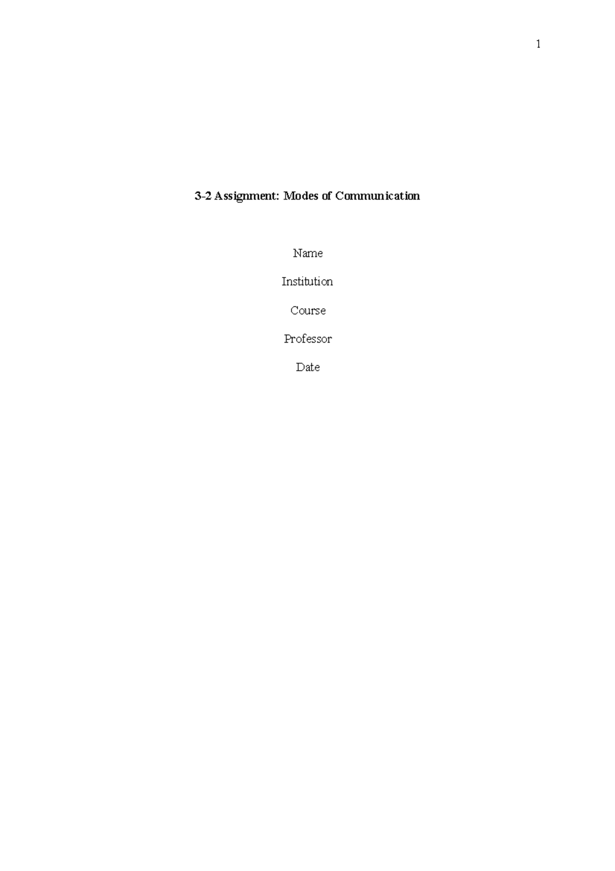 3-2 Assignment Modes of Communication - 3-2 Assignment: Modes of ...