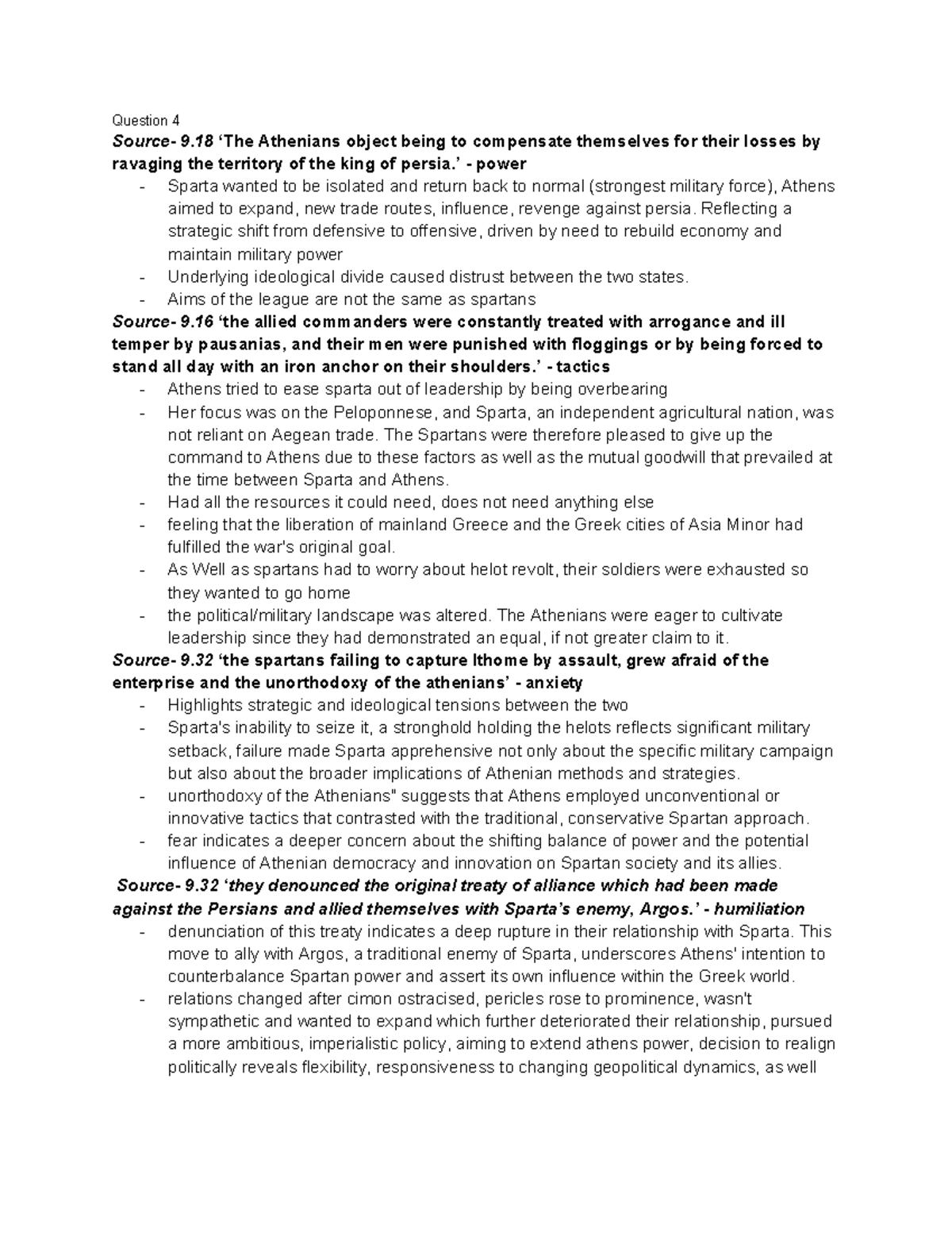 ancient history persian wars source sheet - Question 4 Source- 9 ‘The ...