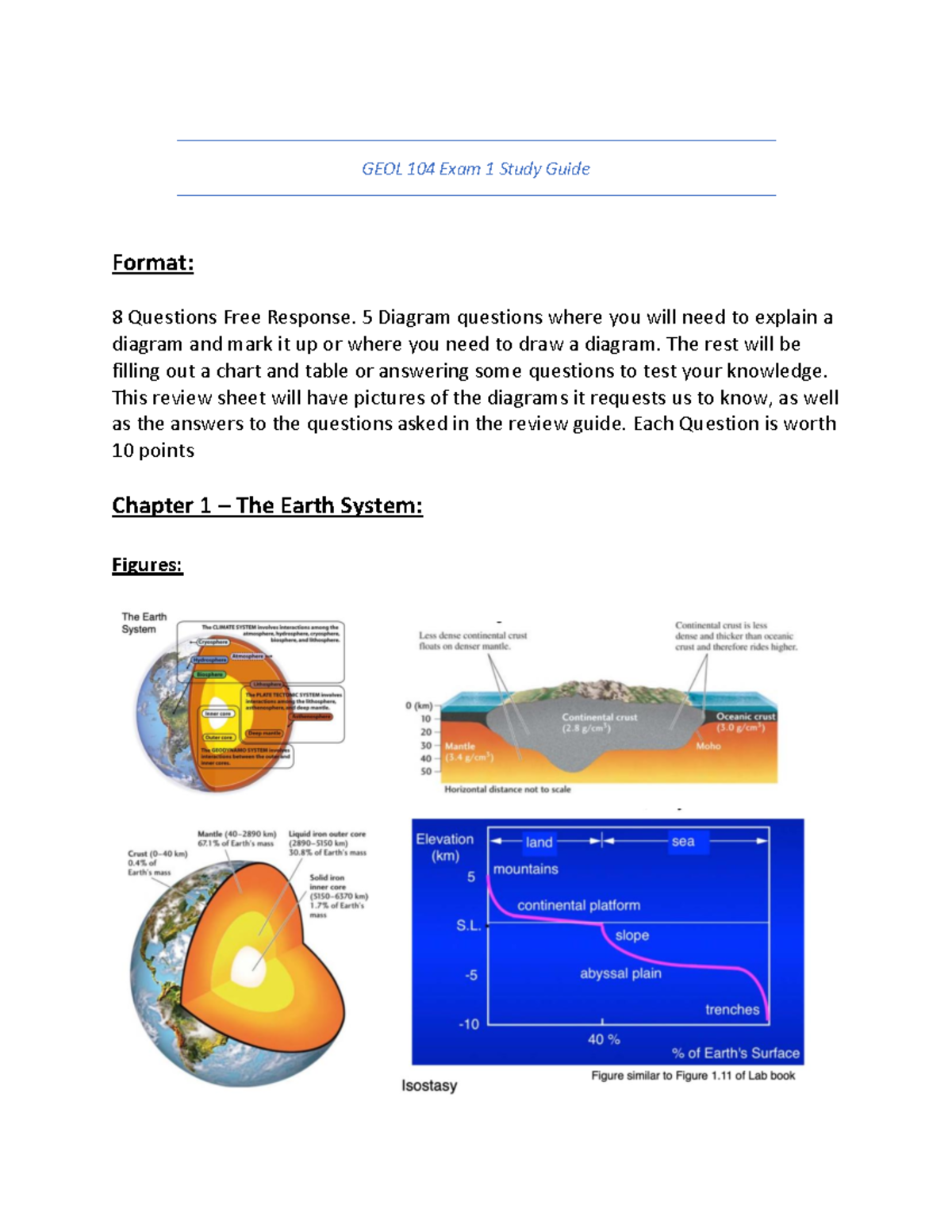 GEOL 104 Exam 1 Study Guide - Warning: TT: undefined function: 32 Warning: TT: undefined ...