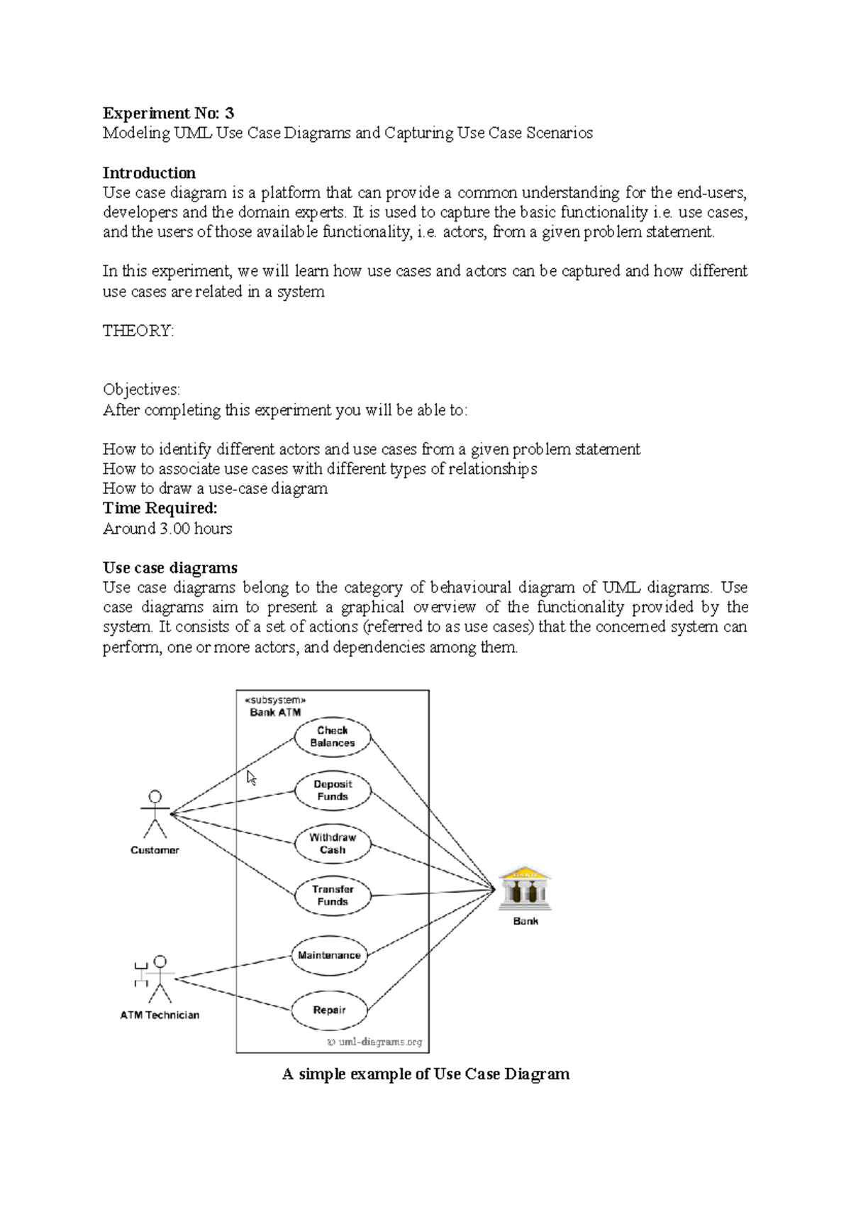 Experiment No 3-5 software engineering - Experiment No: 3 Modeling UML Use Case Diagrams and ...