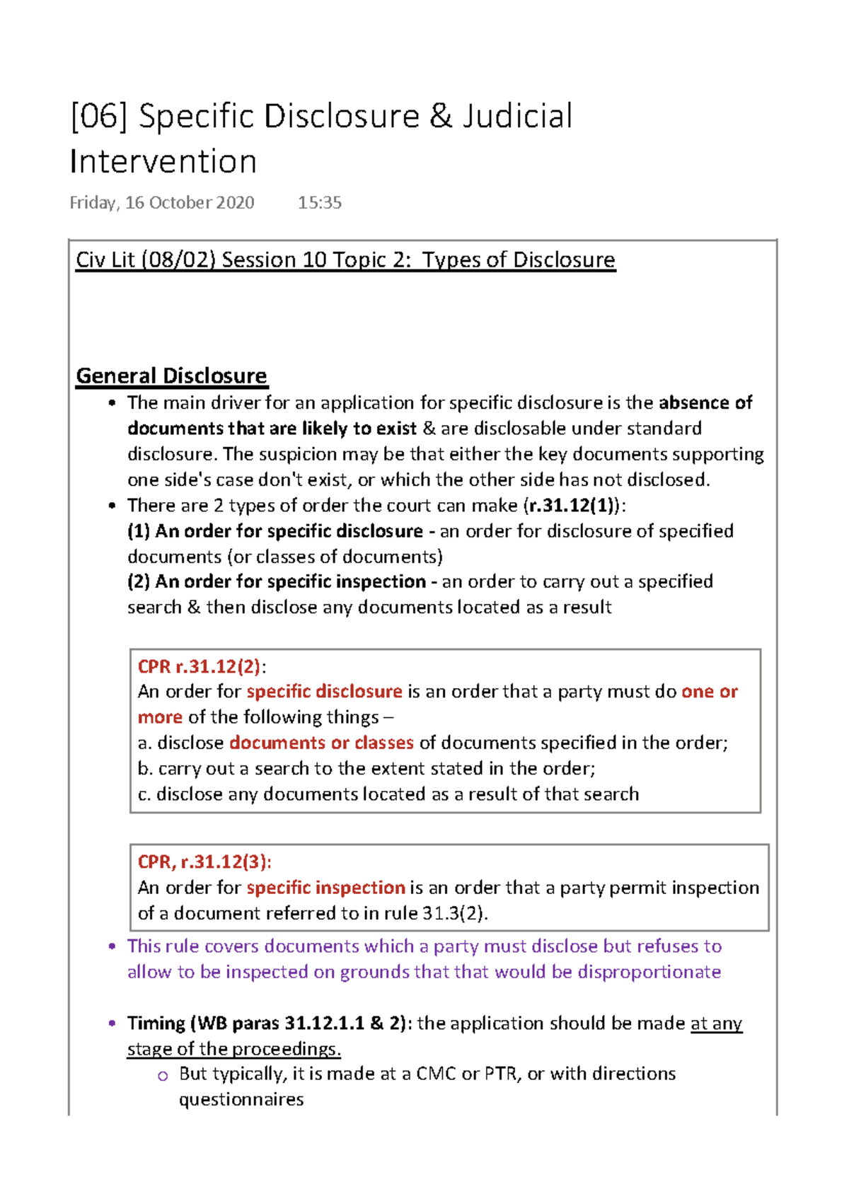 [06] Advocacy Submissions - Specific Disclosure & Judicial Intervention ...