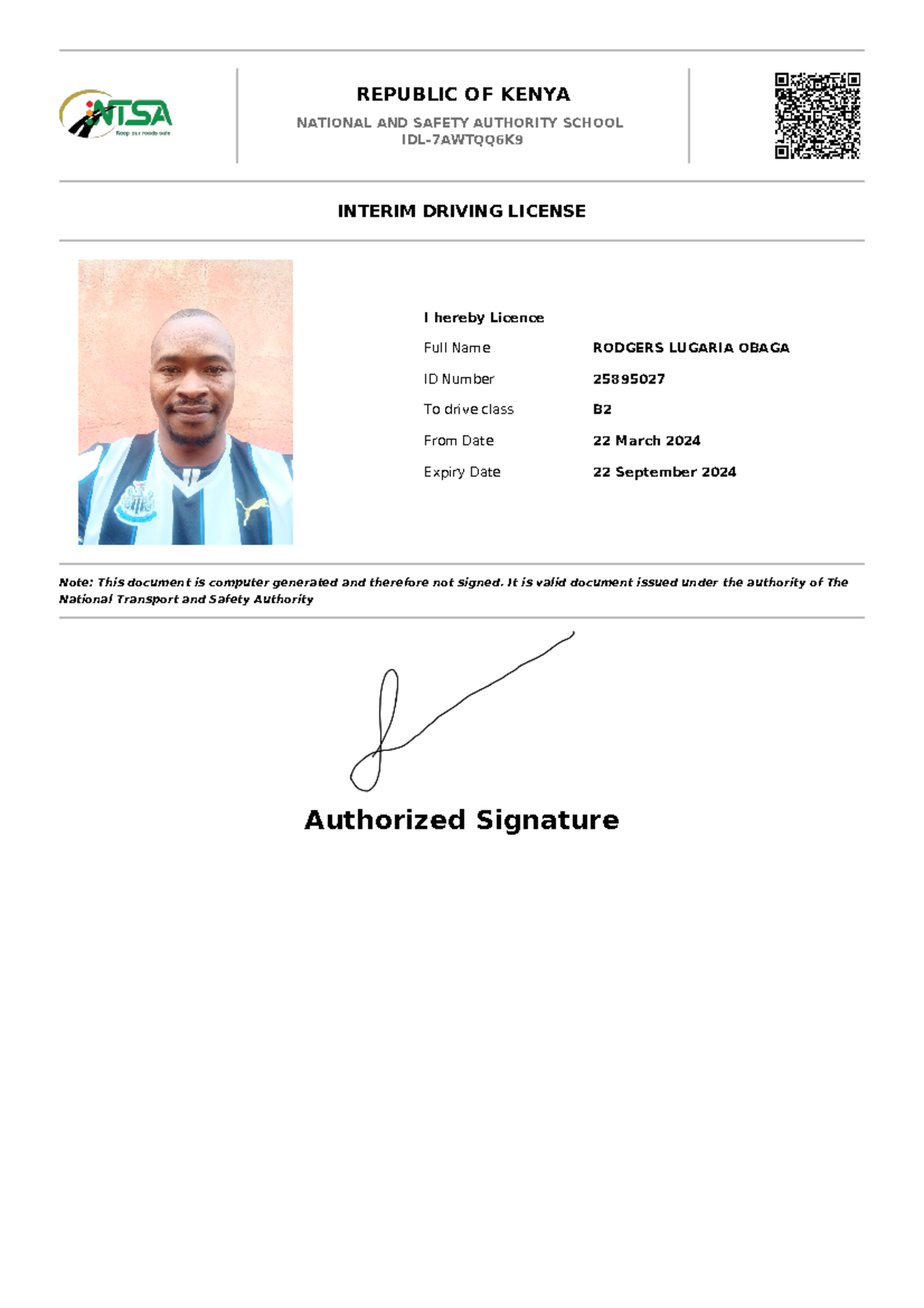 IDL-7 Awtqq 6K9-Interim Driving License - Counseling psychology ...