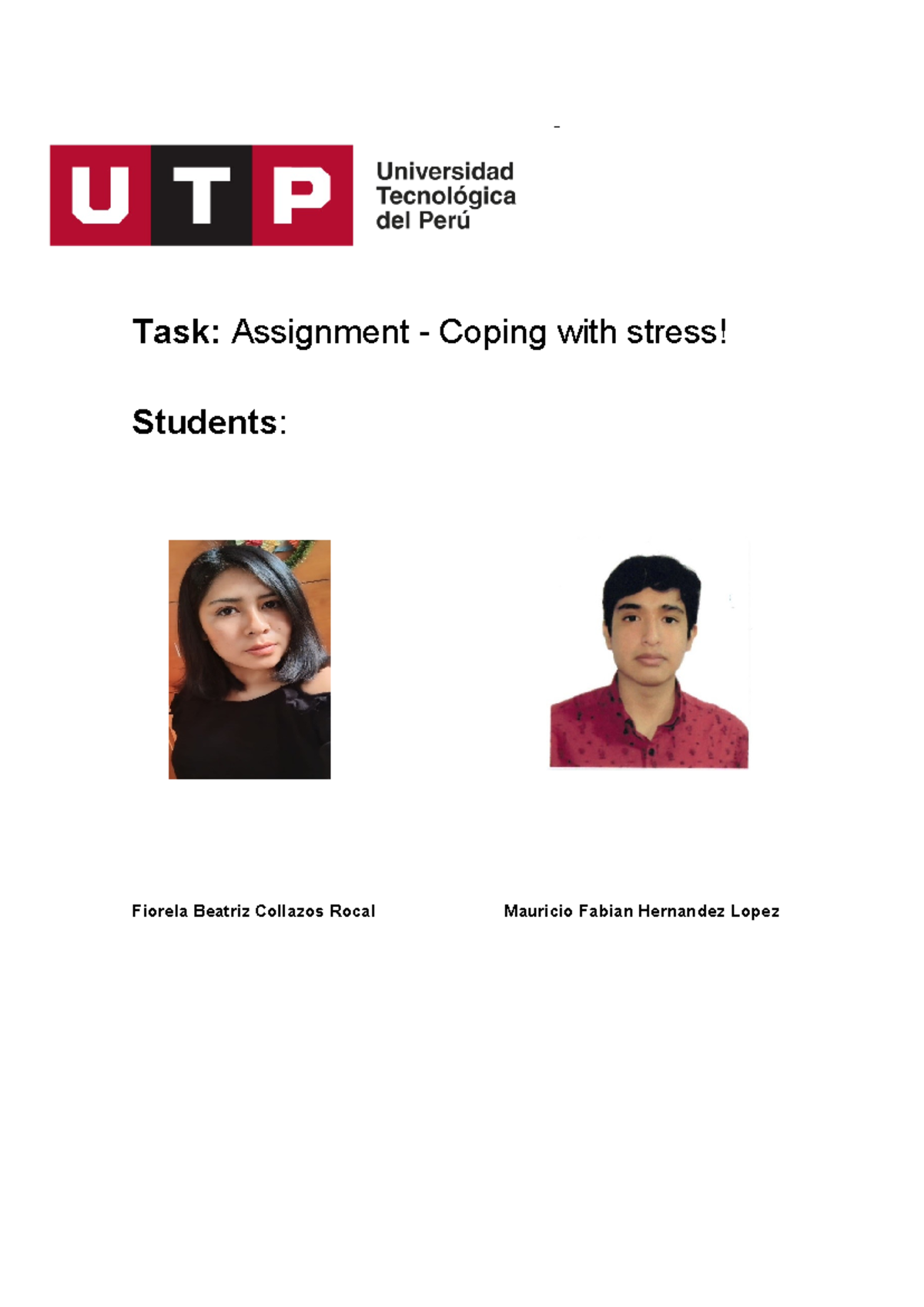 Week 15. Coping with stress - Ingles IV - Task: Assignment - Coping ...