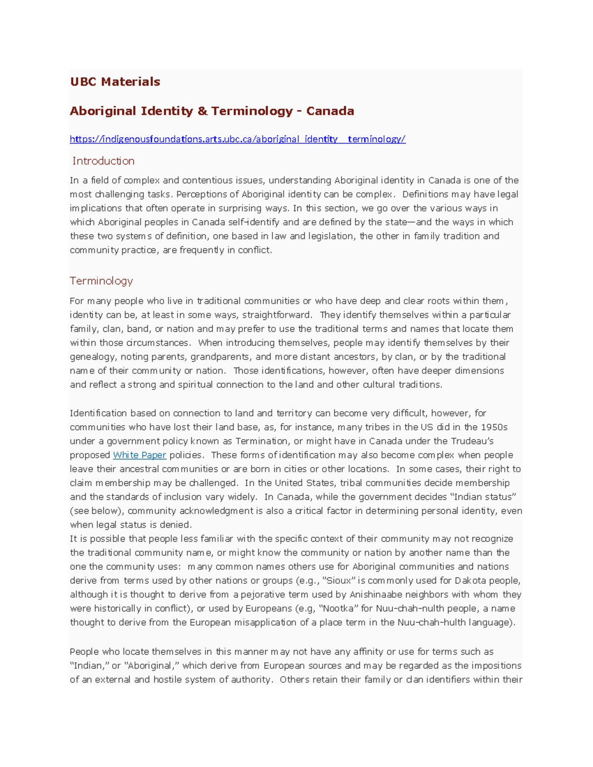 1-Aboriginal Identity - UBC Materials Aboriginal Identity & Terminology ...