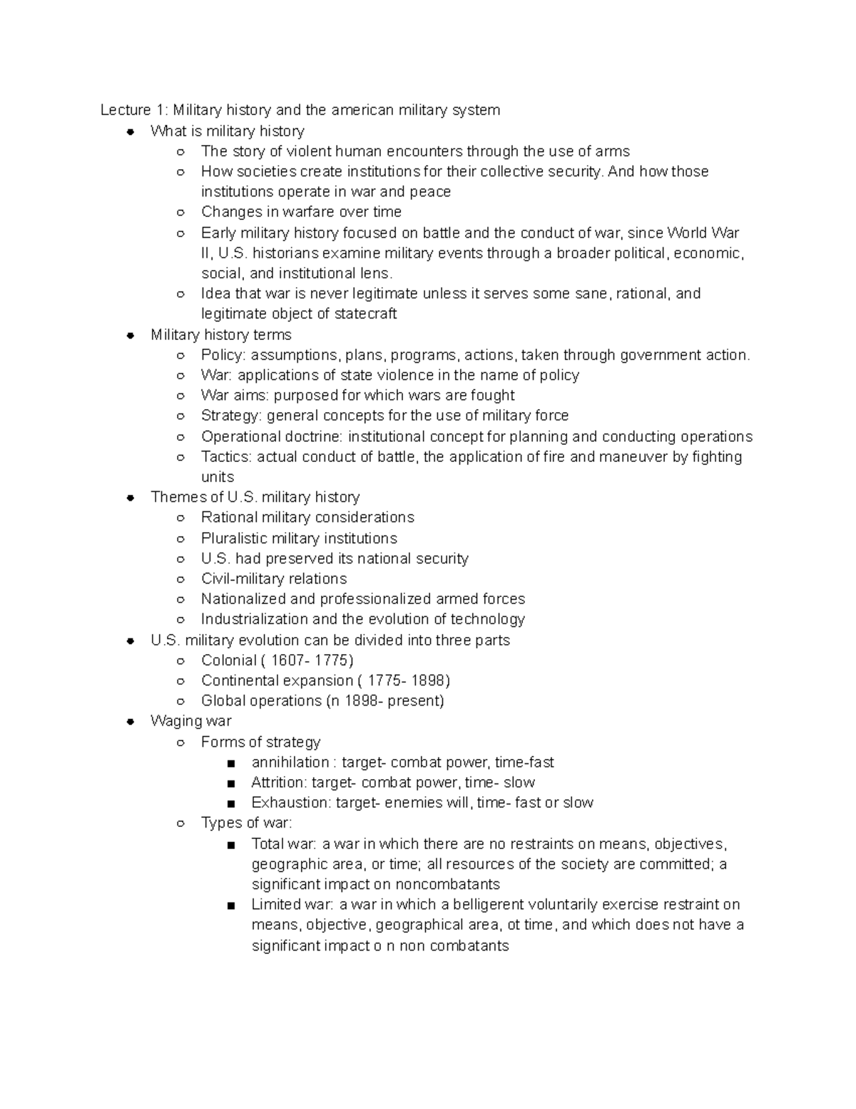 Lecture 1: what is military history - Lecture 1: Military history and ...