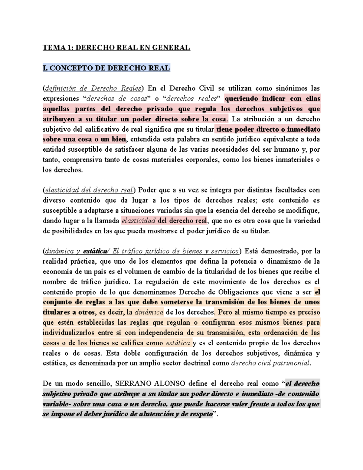 TEMA 1 Derecho REAL EN General - TEMA 1: DERECHO REAL EN GENERAL I ...