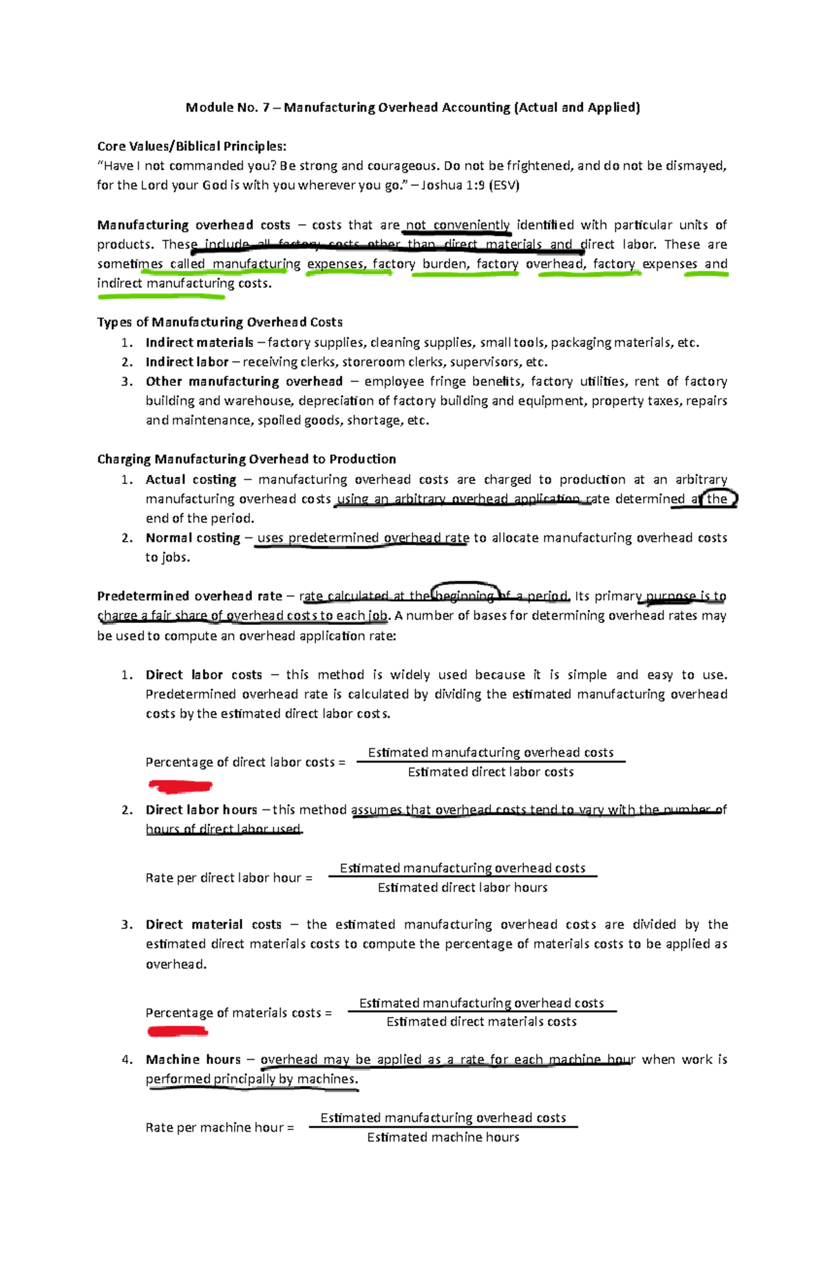 8 Manufacturing Overhead Accounting- Cost Accounting - Module No. 7 ...