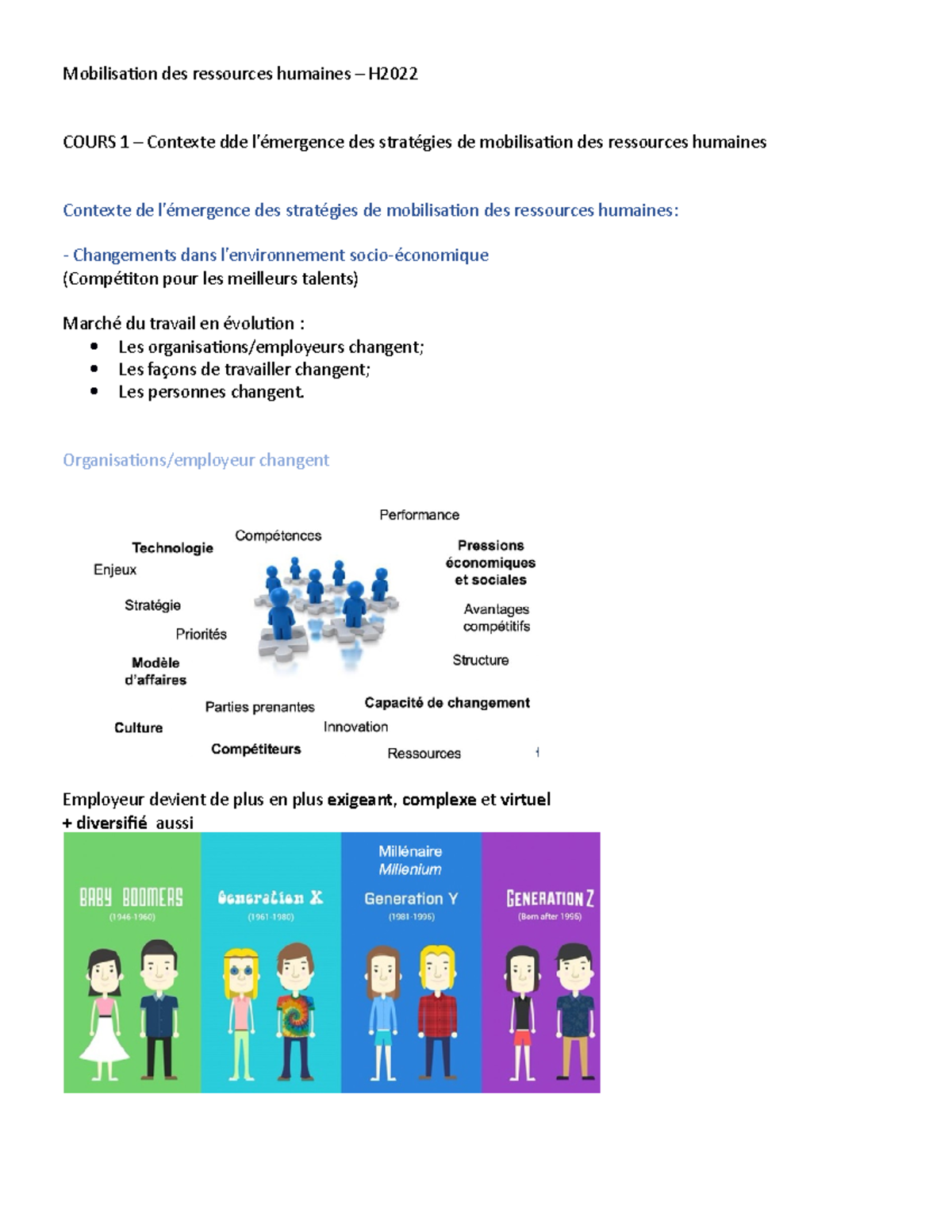MRH - notes de cours MRH - Mobilisation des ressources humaines – H ...