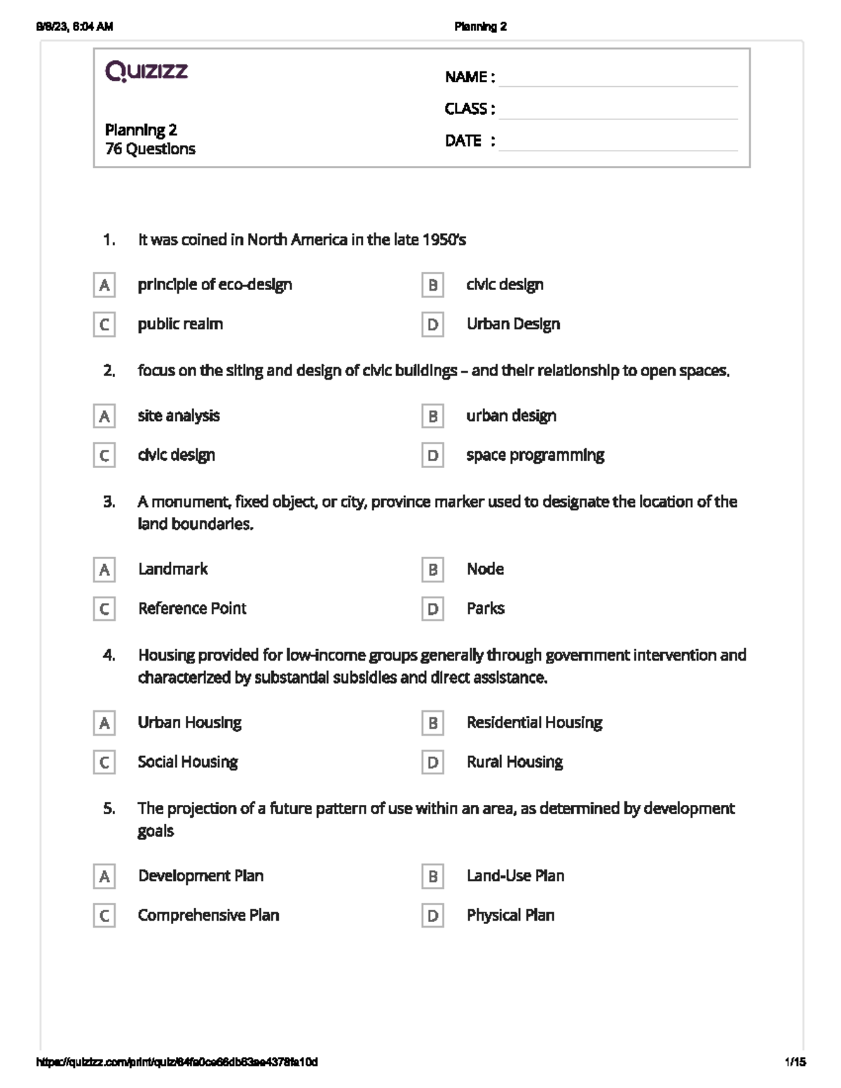 Planning-reviewer - Planning 2 - Architecture PDF - Studocu