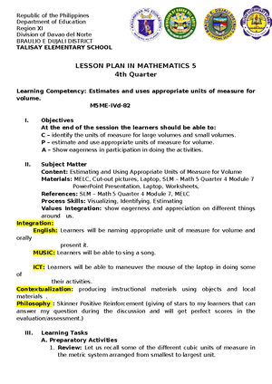 504898736 Detailed Lesson Plan in ESP 5 for COT - Republic of the ...