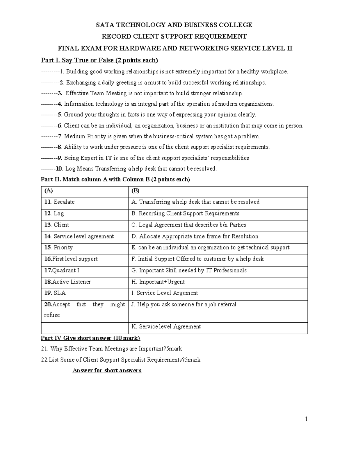 Rcsrfinal - computer - SATA TECHNOLOGY AND BUSINESS COLLEGE RECORD ...