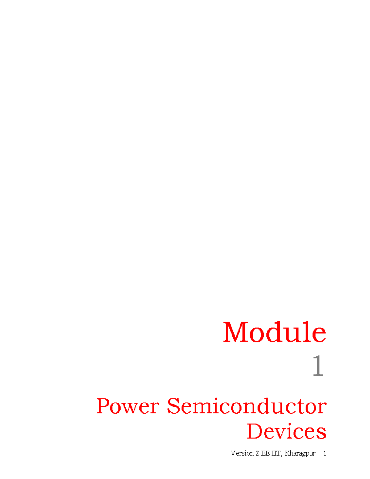L-3(DK)(PE) ((EE) Nptel) - Module 1 Power Semiconductor Devices Lesson ...