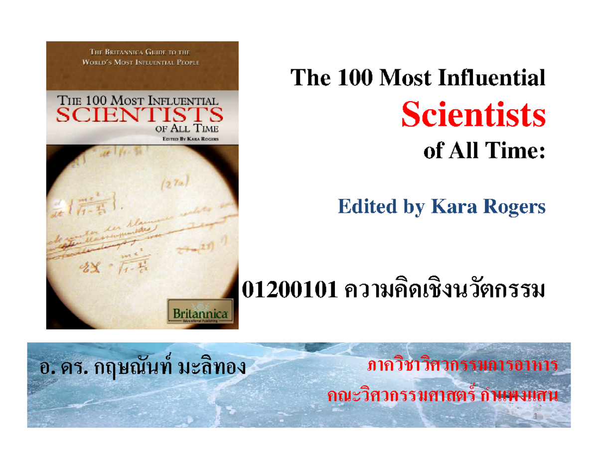 11 Hundred scientists 63 - The 100 Most Influential The 100 Most Influential Scientists f All Ti ...