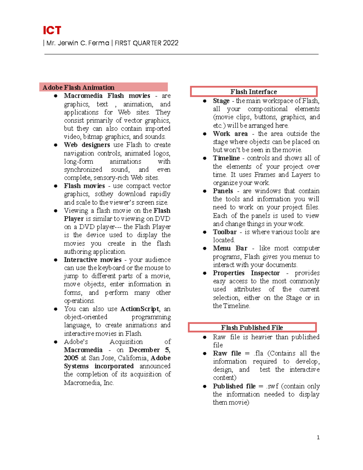 1ST Quarter ICT GR10 Reviewer - ICT | Mr. Jerwin C. Ferma | FIRST ...